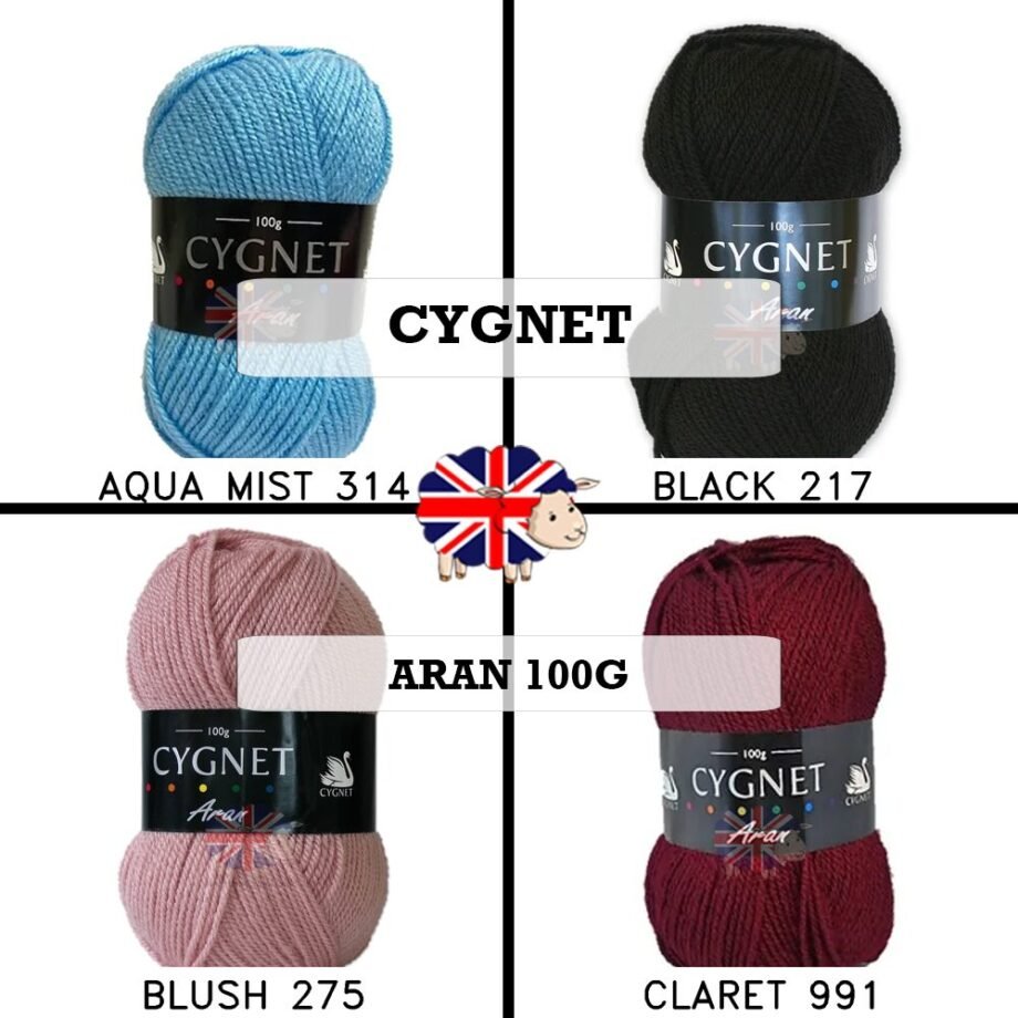Cygnet - Aran 100g - All Colours - Knitting Wool Sales