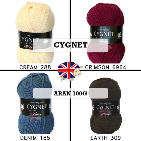 Cygnet - Aran 100g - All Colours - Knitting Wool Sales