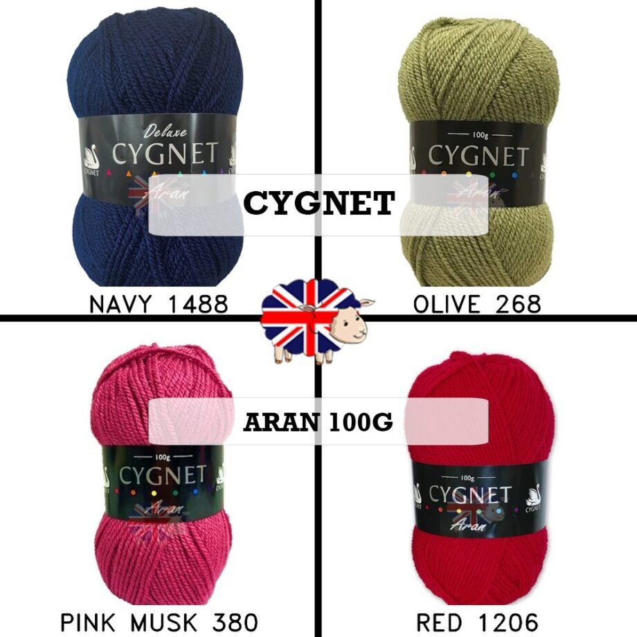 Cygnet - Aran 100g - All Colours - Knitting Wool Sales