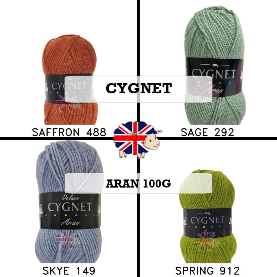 Cygnet - Aran 100g - All Colours - Knitting Wool Sales