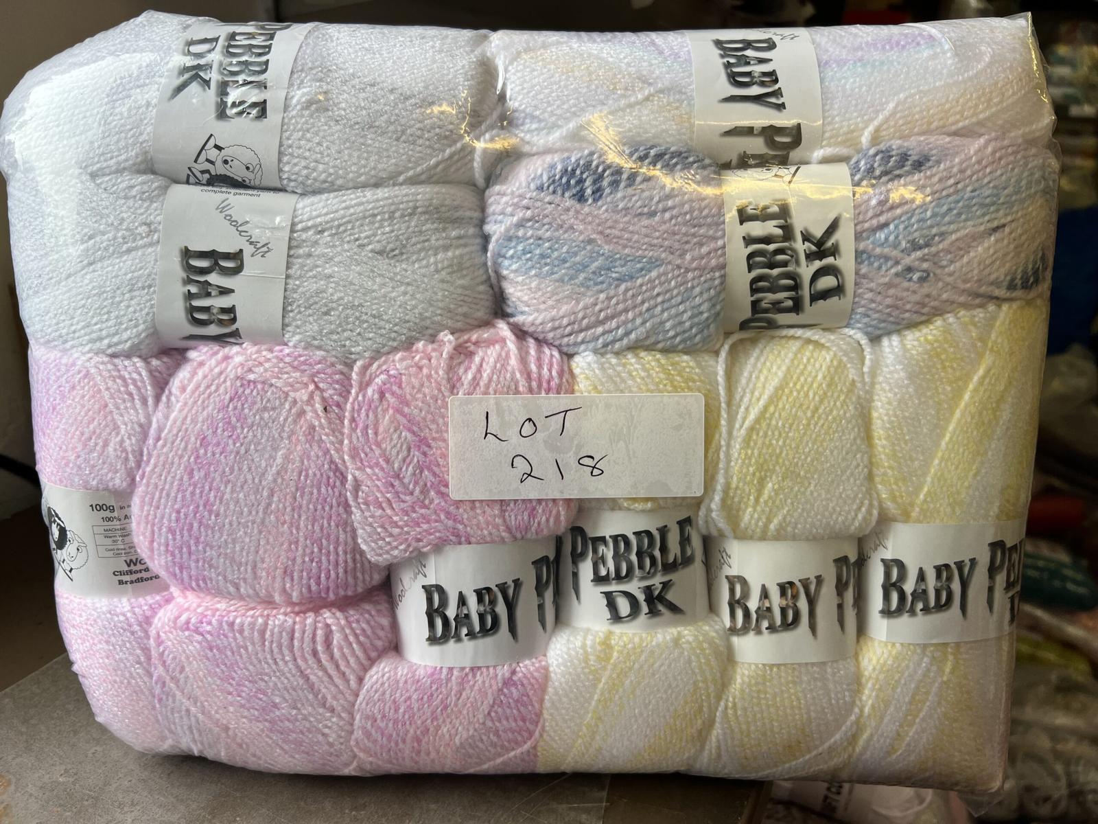 Lot 218 woolcraft baby pebble dk 10 x 100g Mixed lot - Knitting Wool Sales
