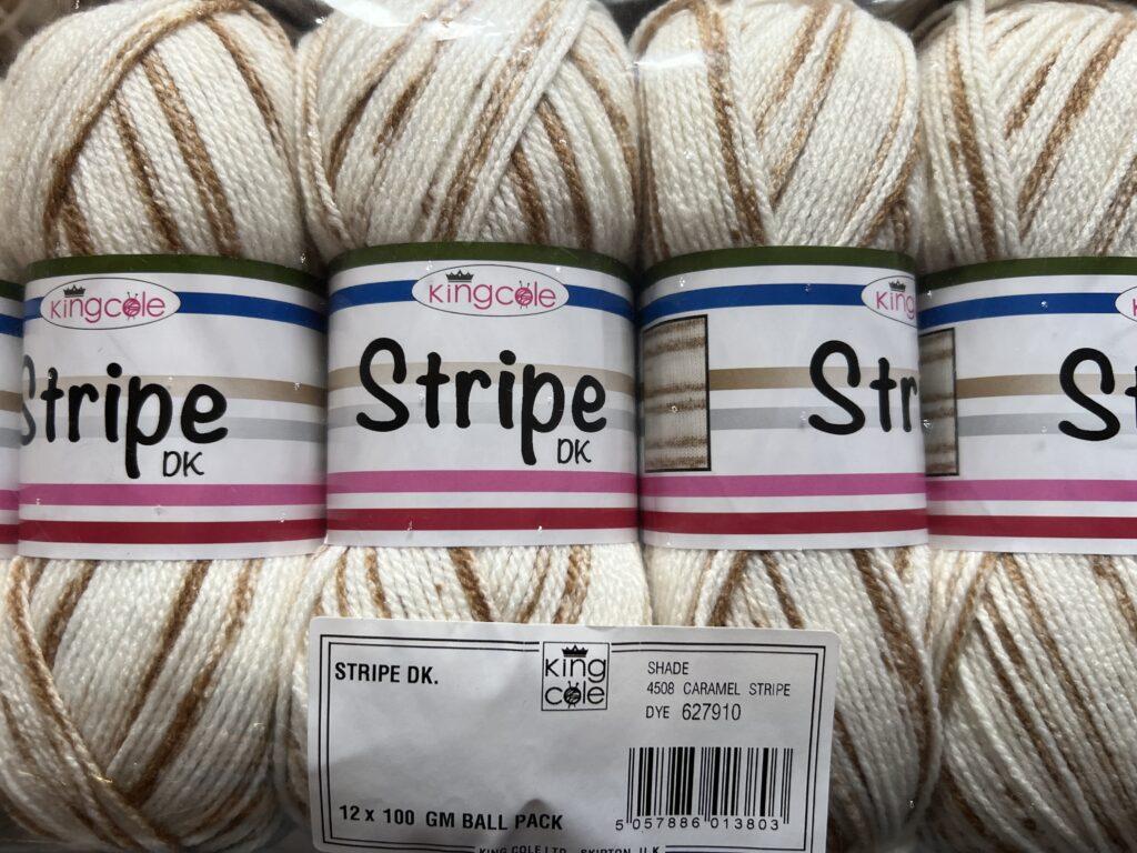 King Cole Stripe DK 6 x 100g Caramel Shade - Knitting Wool Sales