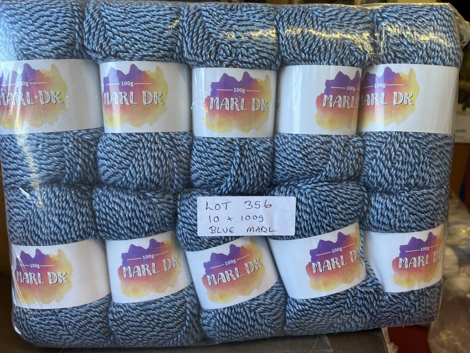 Lot 356 cygnet marl dk 10 x 100g blue marl - Knitting Wool Sales